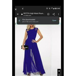 Rotita | Pants & Jumpsuits | High Waist Royal Blue Jumpsuit With ...
